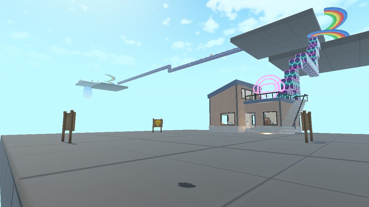 amazing house with a short obby - HiberWorld: Play, Create, Share.