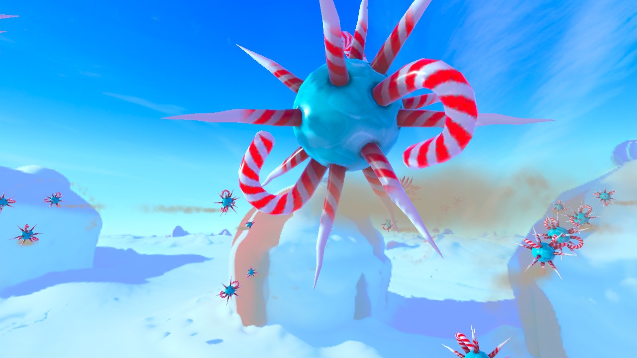 Sky of spiky candy canes - HiberWorld: Play, Create, Share.