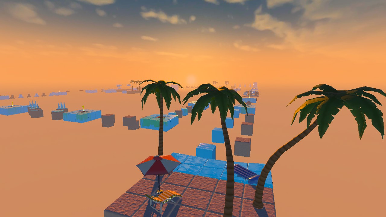 Sunset beach obby - HiberWorld: Play, Create, Share.