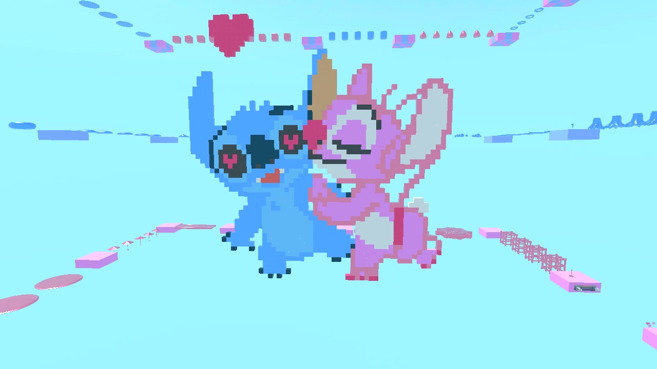 Mega Stitch And Angel Obby - HiberWorld: Play, Create, Share.