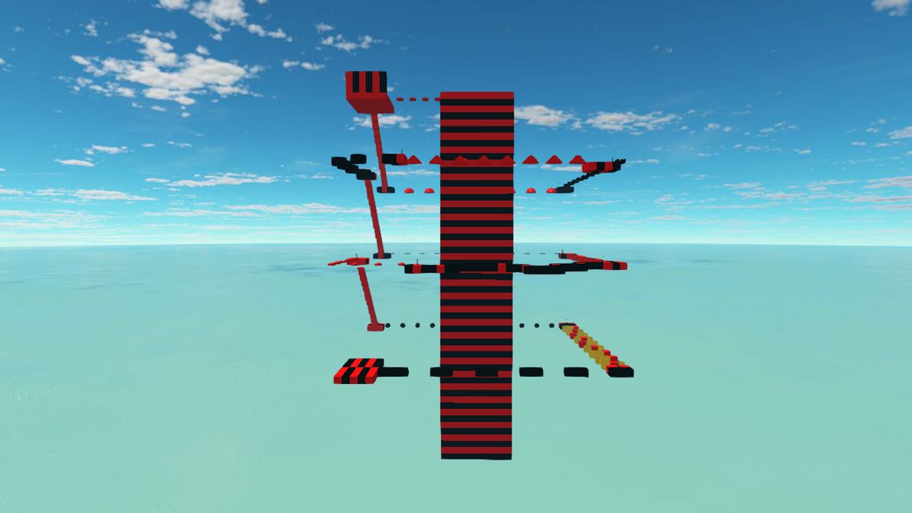 Red and black obby part1 - HiberWorld: Play, Create, Share.