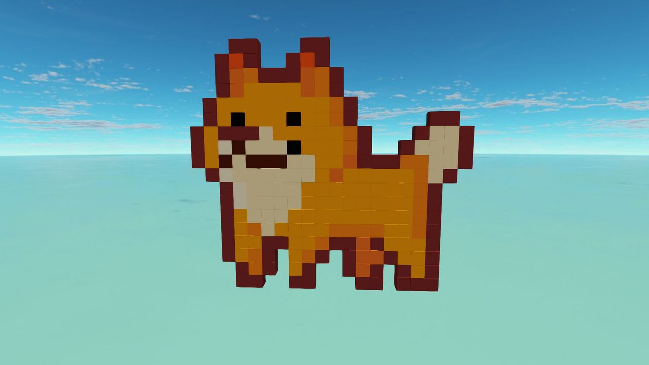 Cute doge pixel art PX22 - HiberWorld: Play, Create, Share.
